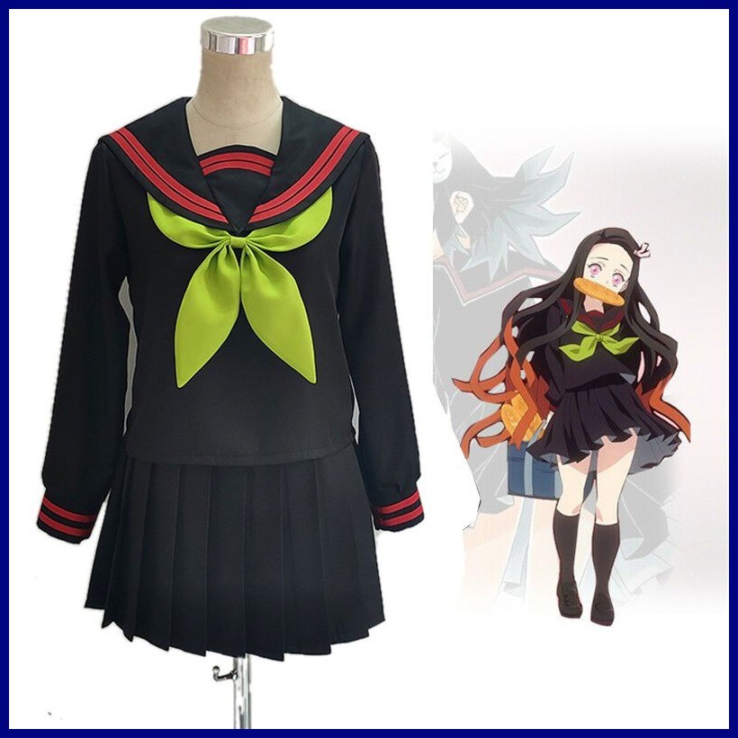 Slayer Anime Demon Kamado Nezuko Uniform Suit Female Costume Sailor ...