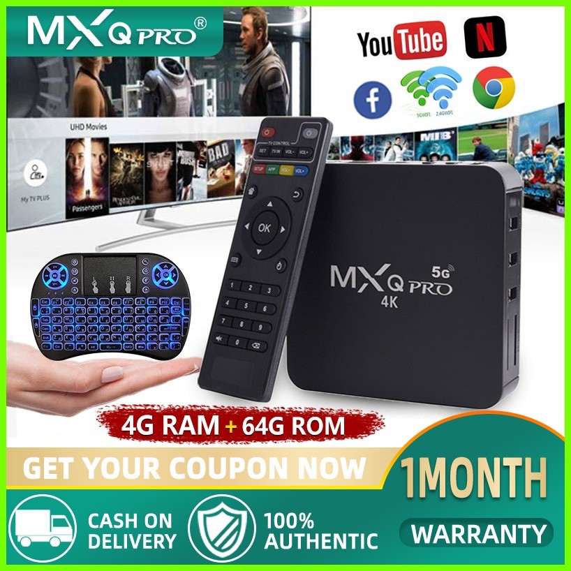 ஐ Mxq Pro Tv Box 4k 5g 8gb 128gb Wifi Android Tv Box Smart Digibox Tv ...
