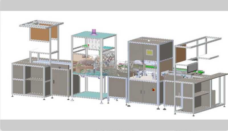 PCBA insertion, welding, testing, packaging production line 3D drawing ...