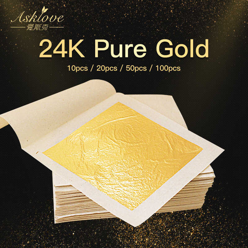 10pcs Gold Foil Paper Edible Grade Gold Leaf Wrapping Scrapbooking ...
