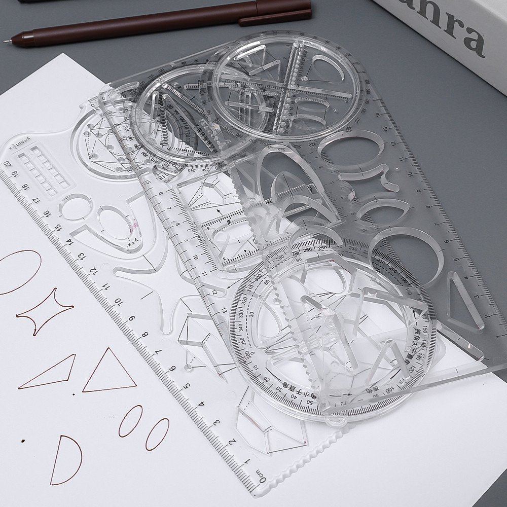 Multifunctional 360° Movable Geometric Drawing Ruler for Primary School ...