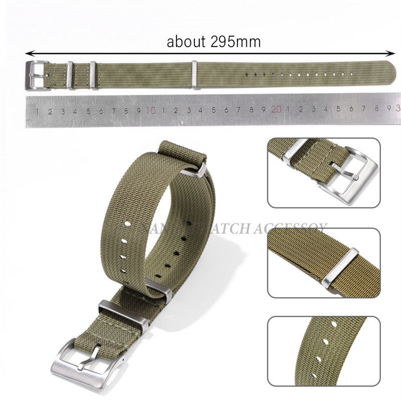 Nylon NATO Universal Watch Strap 18mm 20mm 22mm Sport Canvas Weave One ...