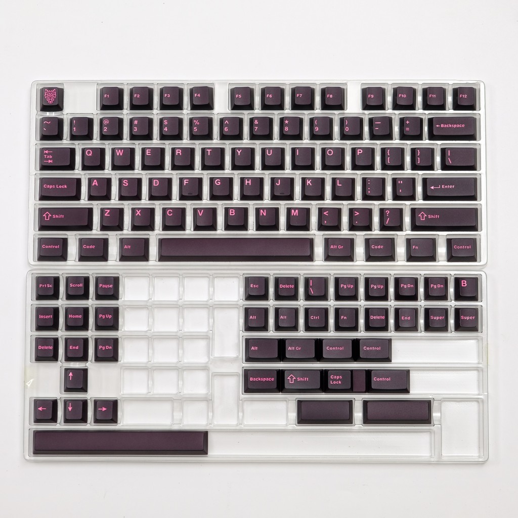 Translucent Black Pink Keycaps ABS Double Shot Cherry profile for ...