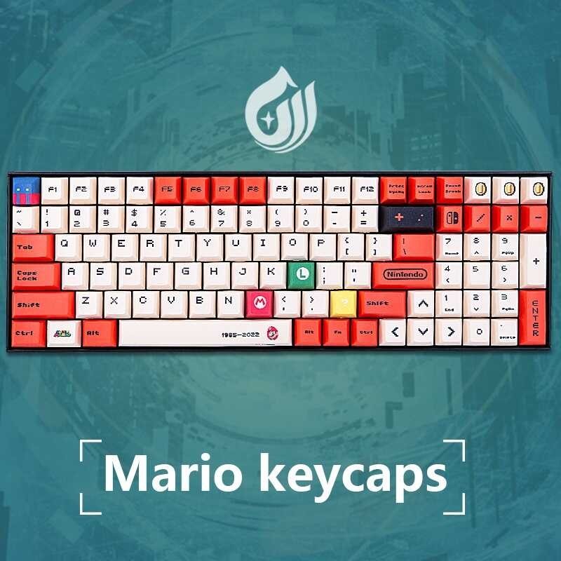 On hand Mario Theme Keycap PBT Cherry profile 122 Key for Mechanical ...