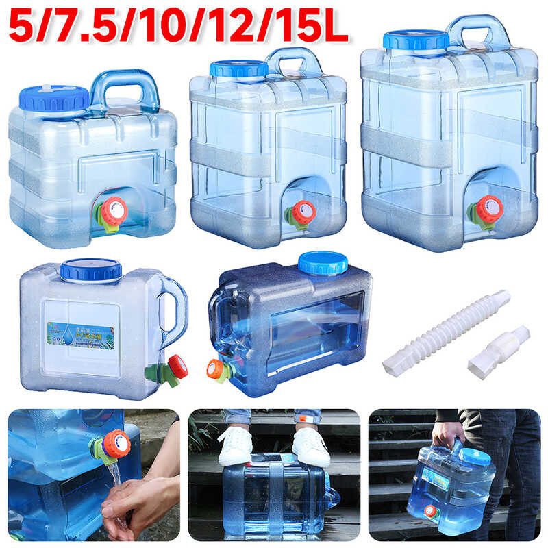 5/7.5/10/12/15L Capacity Outdoor Water Bucket Portable Car Driving Water Tank Container Gamit ...