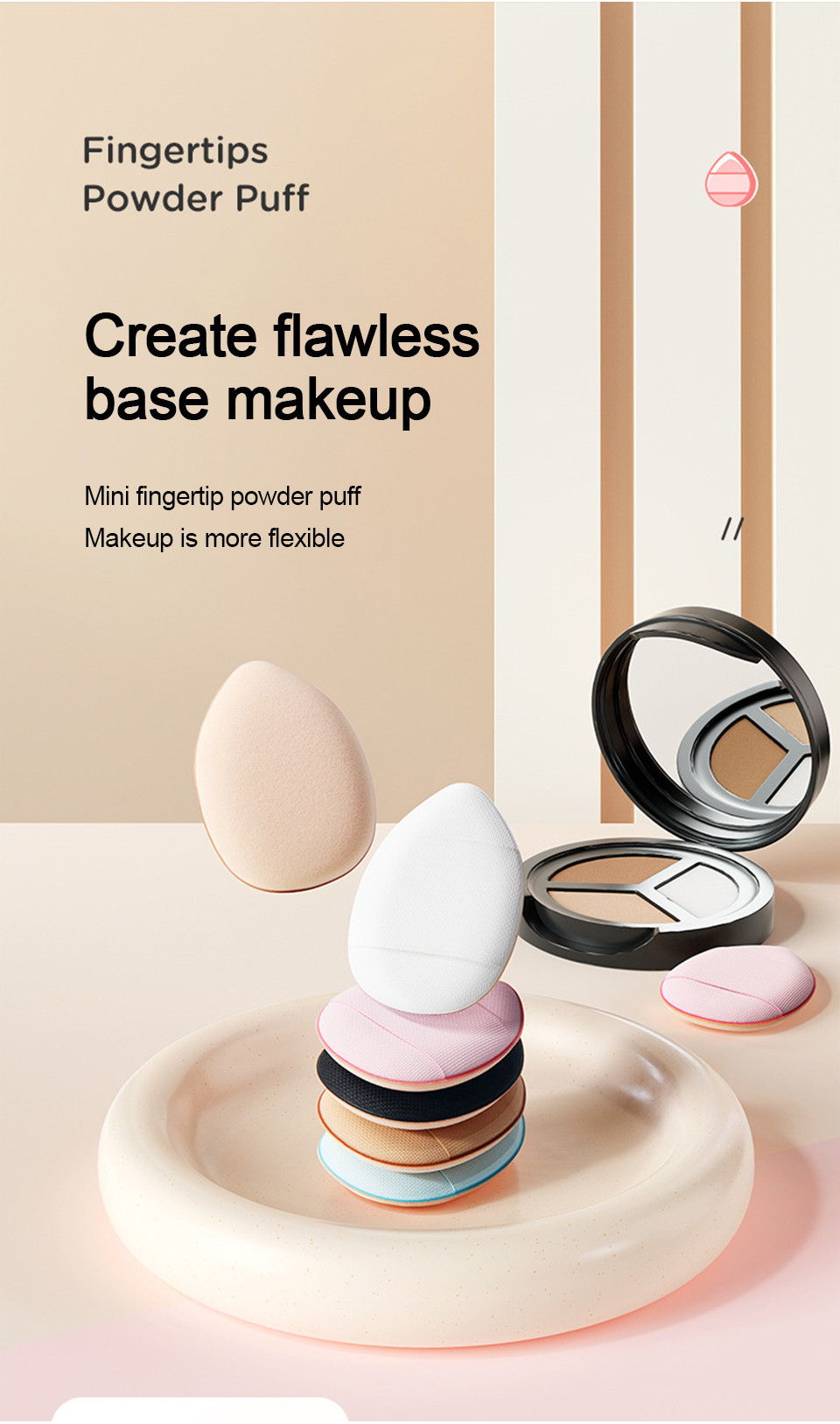 Mini Finger Powder Puff Makeup Sponge 5/10Pcs,Concealer Foundation ...