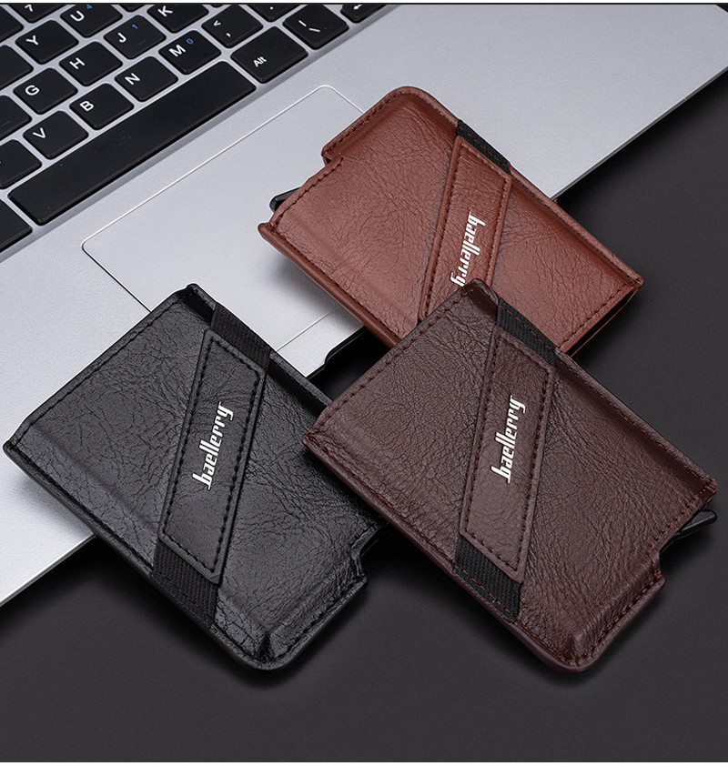 Baellerry Automatic Card Holder Rfid with Banknote Position Bottom Anti ...