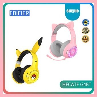 Edifier HECATE G4BT Pikachu Headset/Cat Ears Pink Bluetooth Headset ...