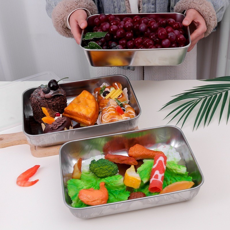 Stainless Steel Preservation Box with Lid - Sealed Vegetables Fruits ...