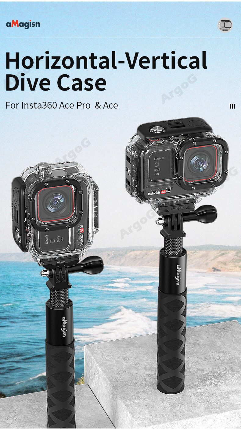 aMagisn Diving Case for Insta360 Ace Pro 2 / Ace Pro / Ace 60m Waterproof Case Supports ...
