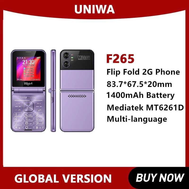 UNIWA F265 Fold Flip Phone 2G Mobile Phone For Elderly Dual Screen ...