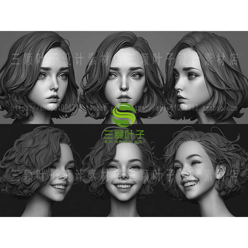 Anime Girl Head Styling Atlas Facial Expressions Facial Features ...