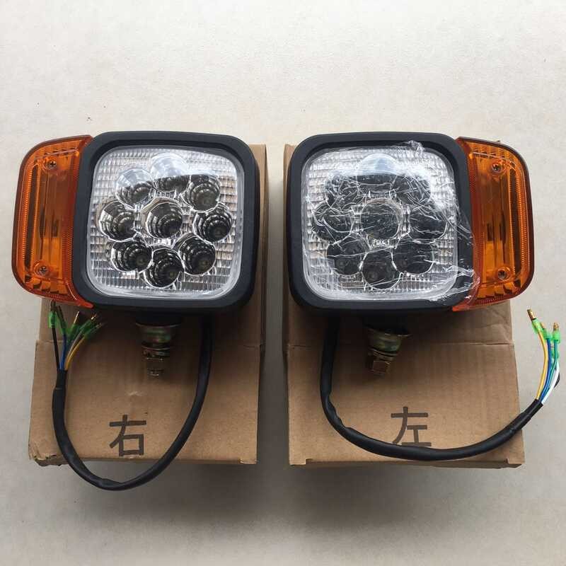 Excavator LED headlights with turn signal headlights, loader wheel ...
