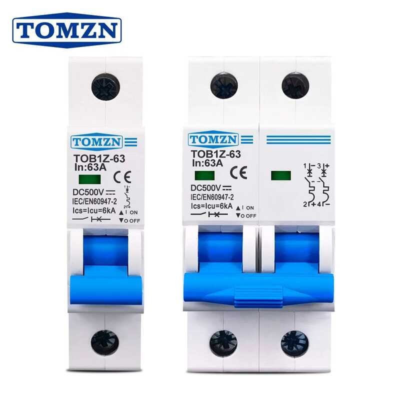Tt 1P 2P DC MCB 6Ka 500V Mini Circuit Breaker 3A 6A 10A 16A 20A 25A 32A ...