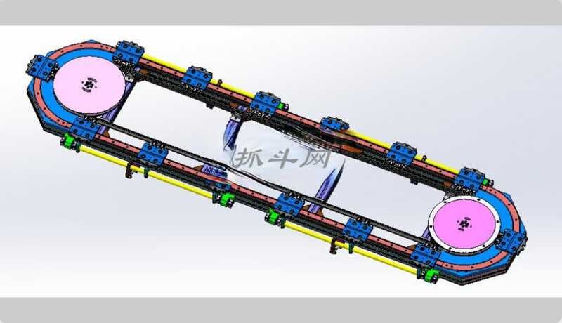 High speed circular conveyor line drawing CAD equipment, 3D model ...