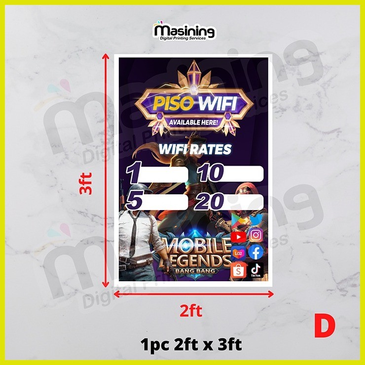 ☪ Piso Wifi / Pisonet Tarpaulin 3ft x 2ft | Shopee Philippines