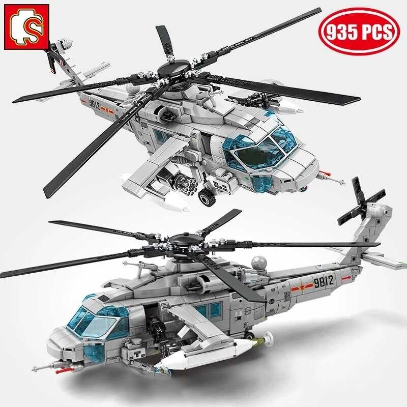 SEMBO SWAT Police Technical Armed Helicopter Building Blocks Model ...