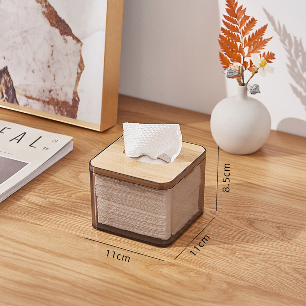 Tissue Box Transparent Bamboo Paper Nordic Wood Towel Box Paper Roll ...