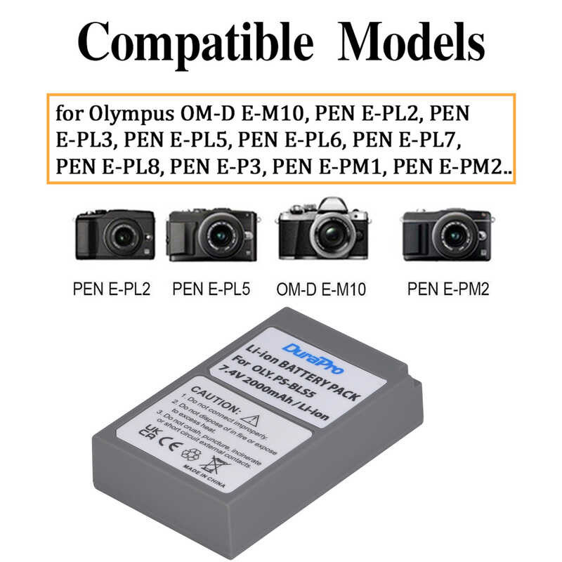2000Mah Ps-Bls5 Bls-5 PS Bls5 Bls-50 Bls50 Battery For Olympus PEN E ...