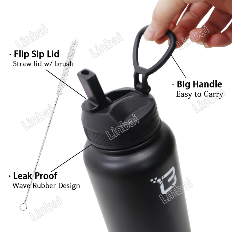 LINBAI Flask Straw Lid Cap Replacement Cover for Wide Mouth Tumbler Lid ...