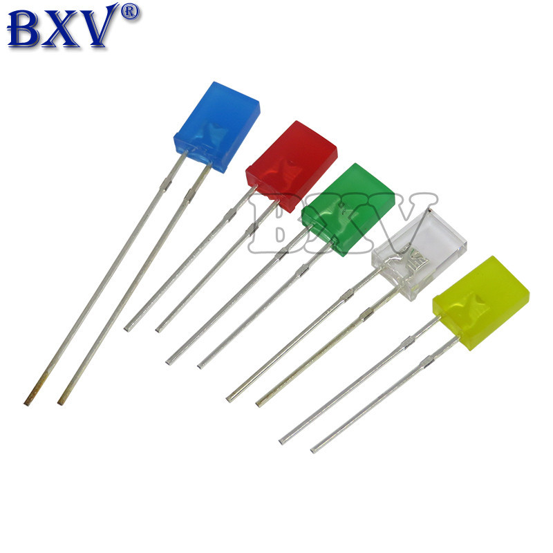 100PCS/LOT 2X3X4 2X5X7 Square LED 234 257 Light Emitting Diode Blue Red ...