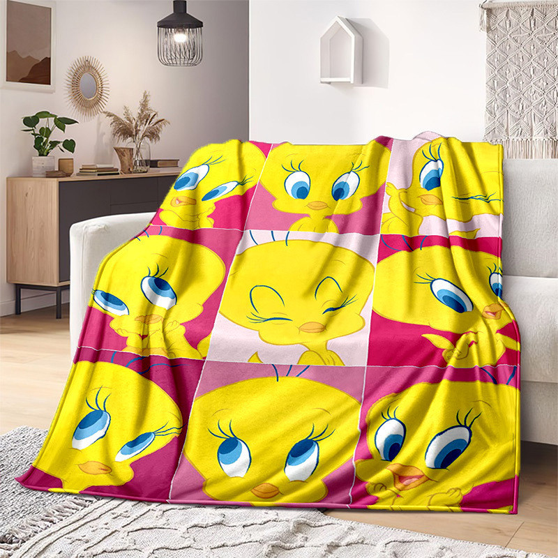 Cartoon t-tweety soft home thin sofa set bed sheet lovely yellow bird ...