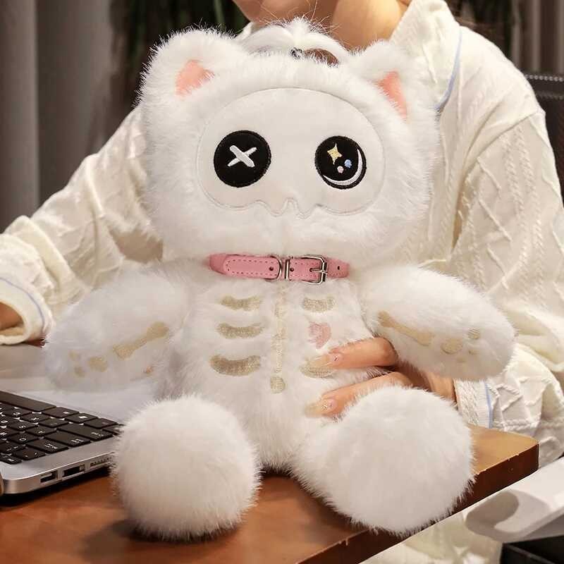 Skeleton Cat Stuffed Animal Plushies Kawaii Plush Cats Mee Meow, Cute ...
