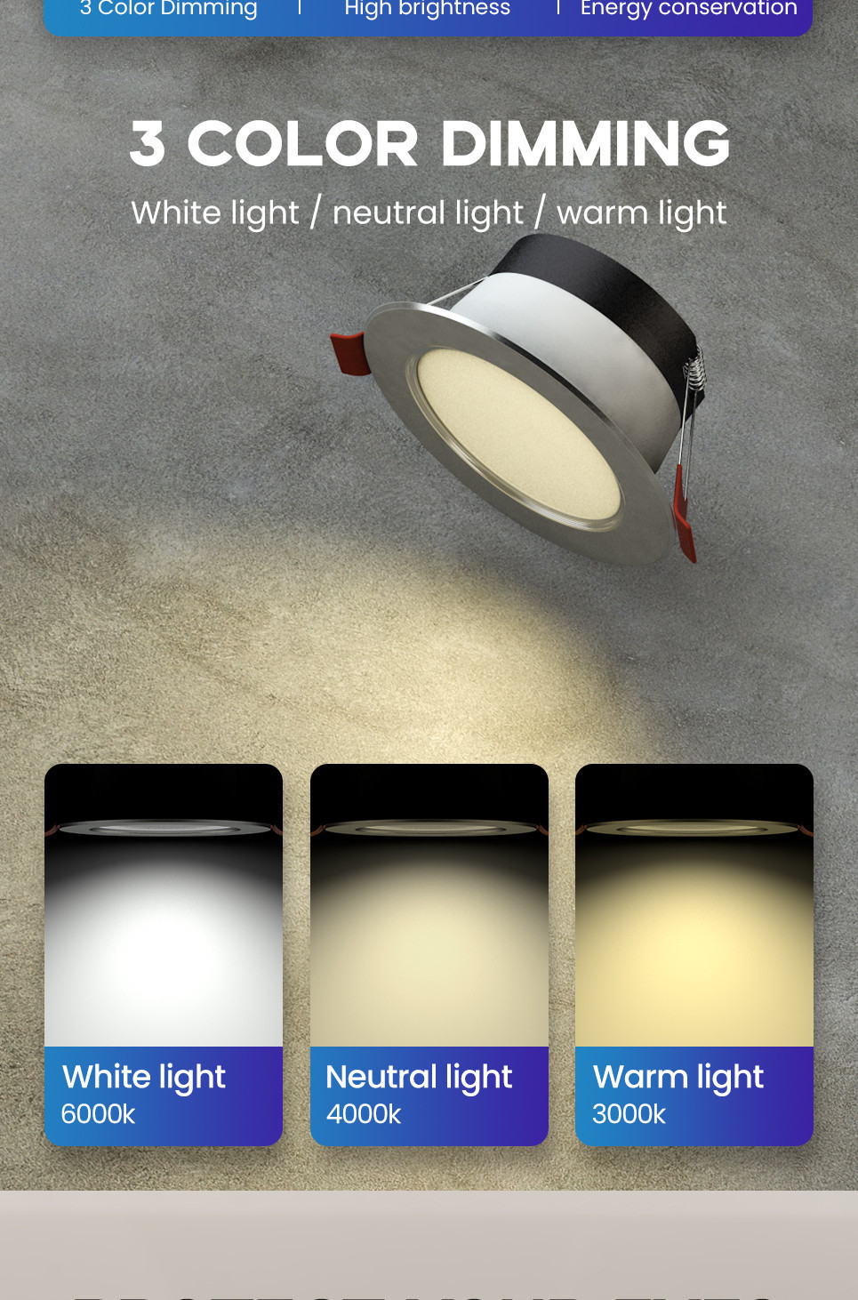 RONG RIVER 5W Pin Light LED Ceiling 3 Color Ceiling Light Indoor ...