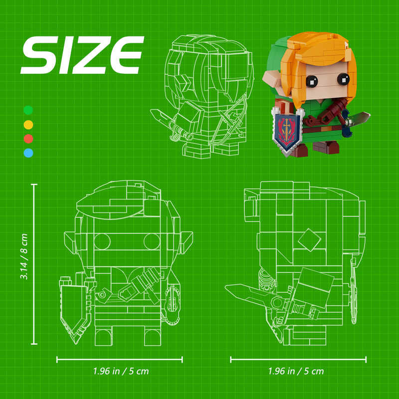 Buildmoc Classic Game Blue And Green Link Building Block Set Para Sa ...