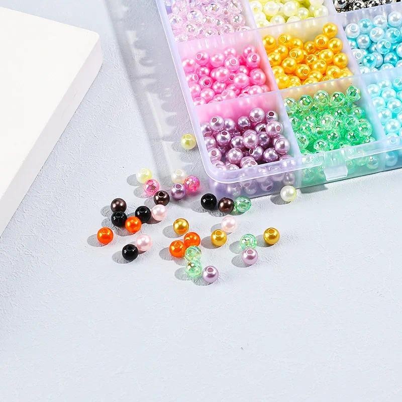 1680PCS Pearl Beads Kit for Jewelry Making 28 Colorful 6mm Round Pearl ...