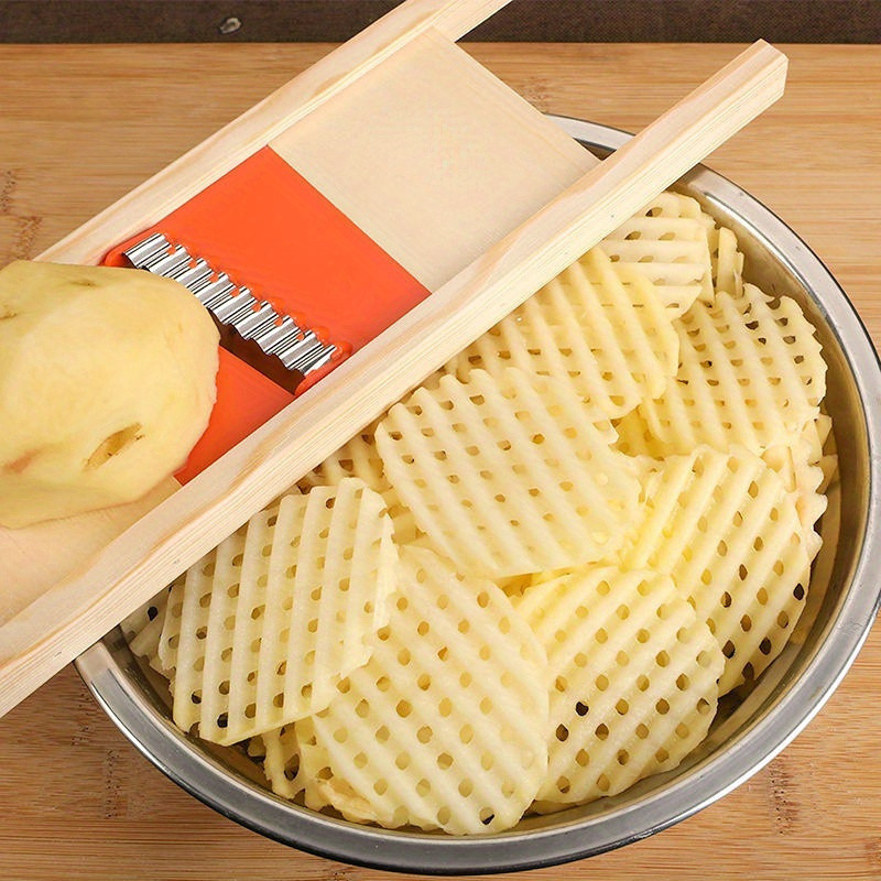 Wave Waffle Crinkle Cutter Set Stainless Steel French Fry Cutter for ...