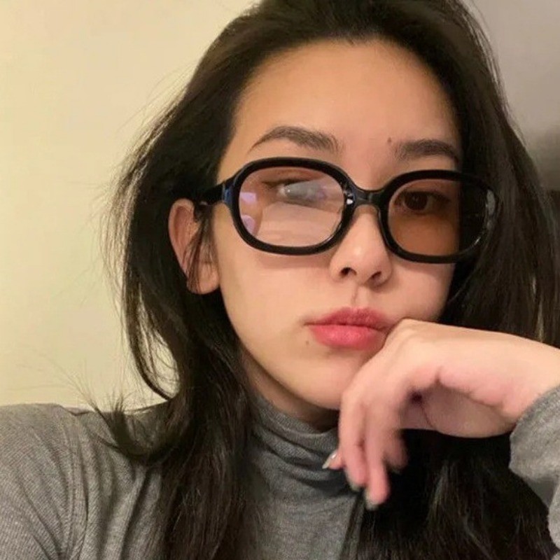 New Retro Korean Fashion Oval Women's Hip-hop Sunscreen Sunglasses ...