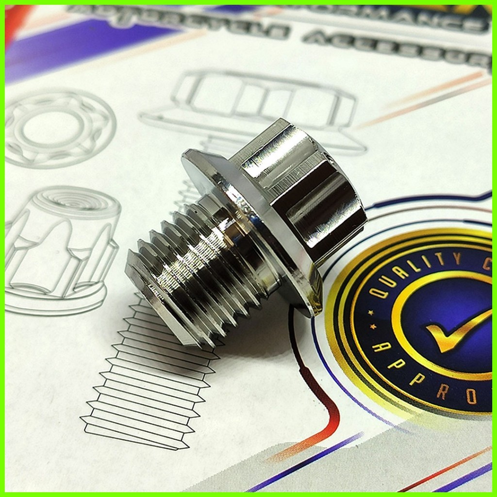 SC SIAM STAINLESS CNC GEAR OIL COVER BOLT GEAR TYPE WAVE / XRM / RS ...