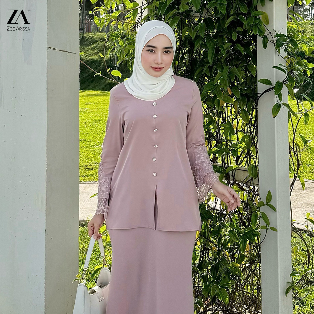ZOE ARISSA BAJU KURUNG MODEN 2025 Joslyn Lace Plain baju viral baju raya HAJI 2025 baju kurung ...