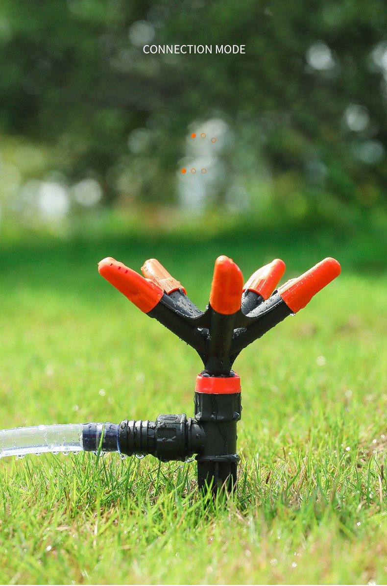 360° Rotating Pentagonal Showerhead Garden Irrigation Watering System ...