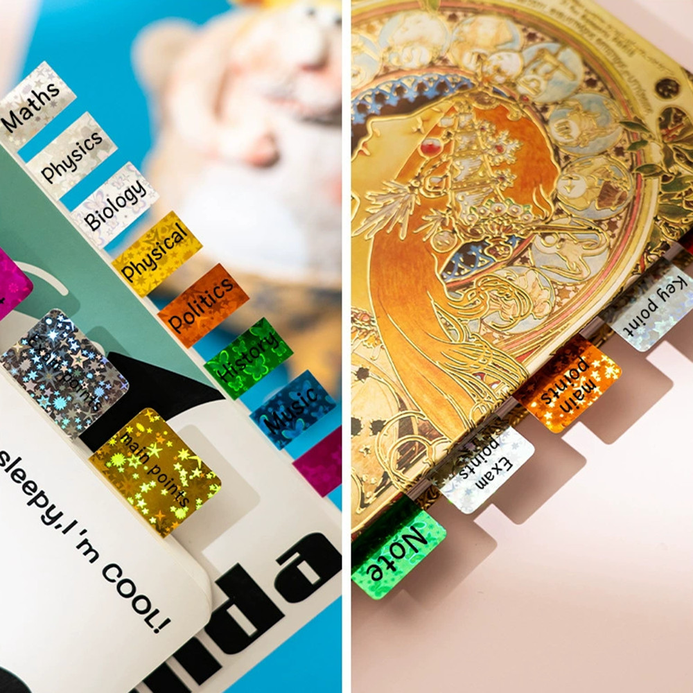 120/200 Sheets Shining Indicator Index Stickers Classified Label ...