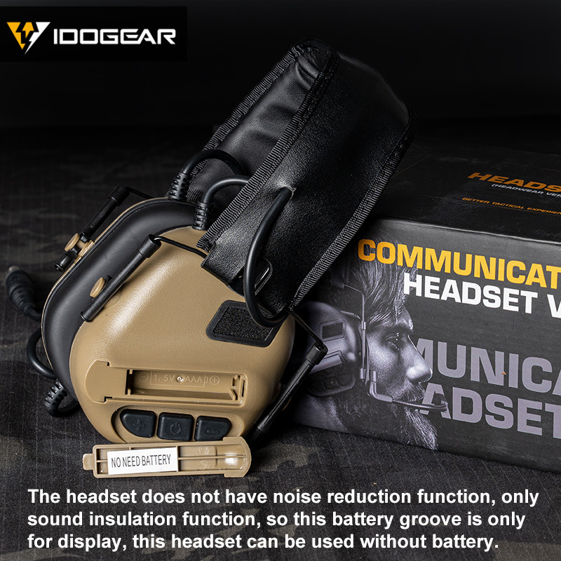 IDOGEAR Tactical Electronic Headset without Sound pickup & Noise ...