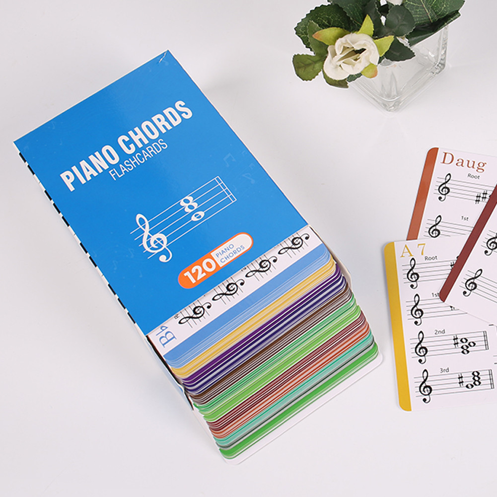 Flash Cards for 120 Chords with Piano Chords Chart Fun Educational ...