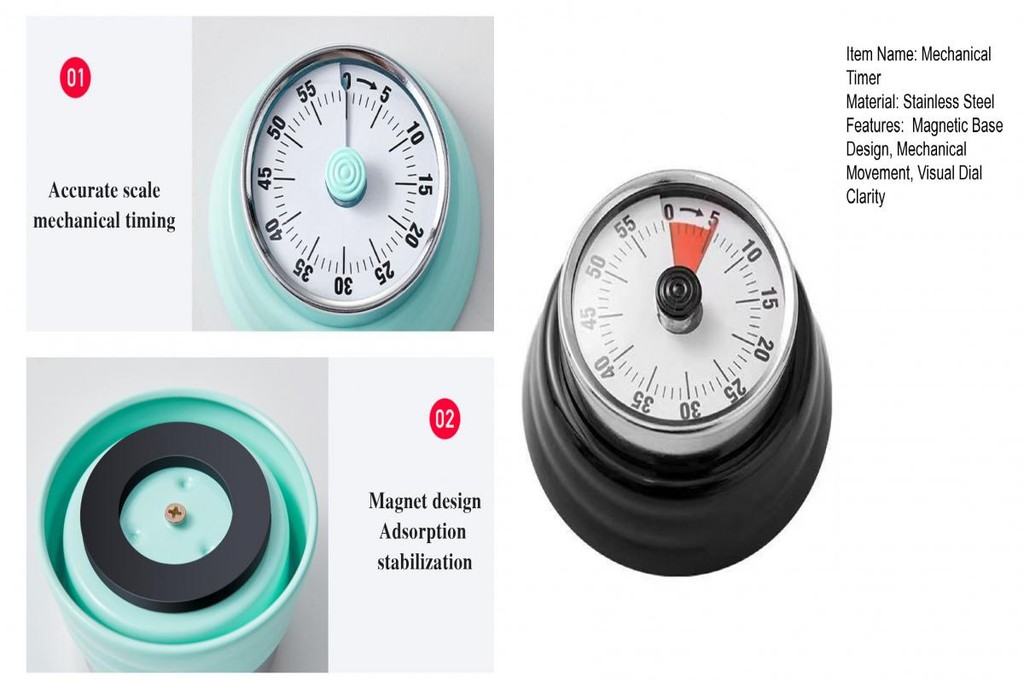 Time Management Tool Visual Dial Countdown Timer Portable Kitchen Timer ...