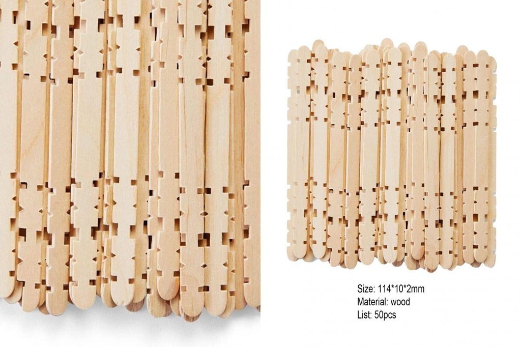 SIM| 50Pcs/Set Creative Handicraft Making Ice Cream Stick DIY Natural ...