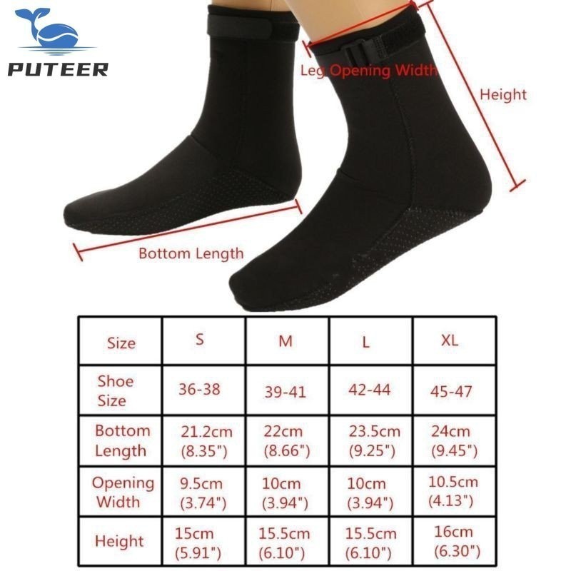 3mm Diving Socks Anti-Slip Knee Length Socks Diving Wetsuit 3mm ...