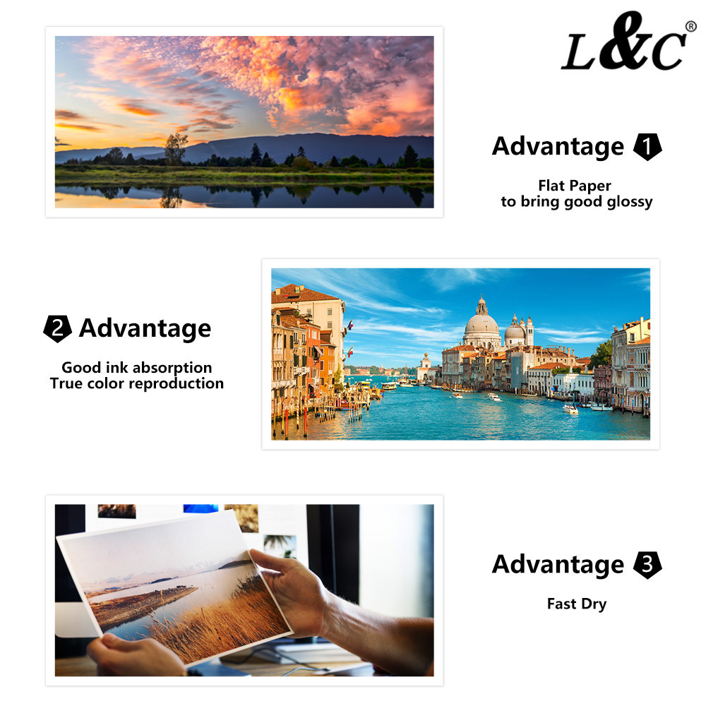 L&C Photo Paper 260gsm RC Photo Paper Glossy A4 5R 4R 3R Size Resin ...