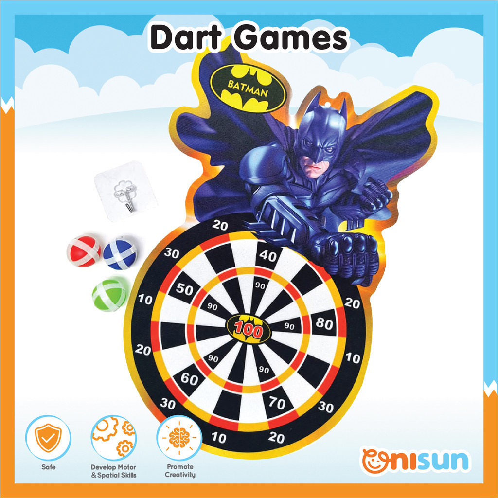Children Safe Target Throwing Score Dart Board with 3 Sticky Ball ...