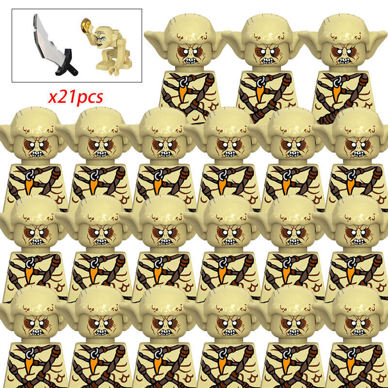MOC Creative Medieval Lotr Orcus Figures Orc Army Soldiers Raider Vargr ...