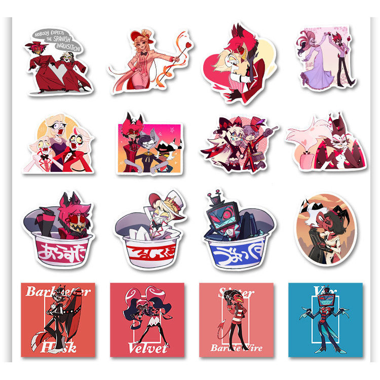 [Ready Stock]50pcs Hazbin Hotel Stickers Lucifer Charlie Morningstar ...