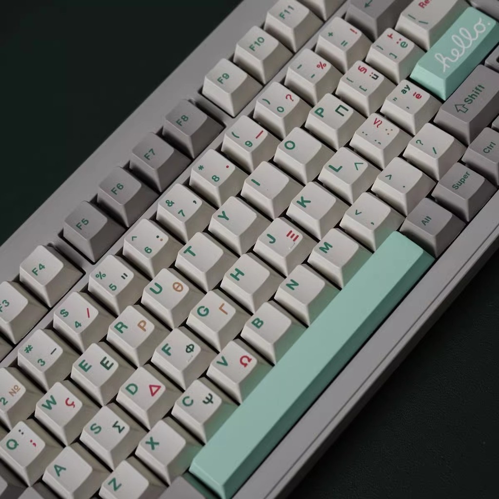 Retro Gray&White with Greek root Keycaps PBT Cherry Profile for MX ...