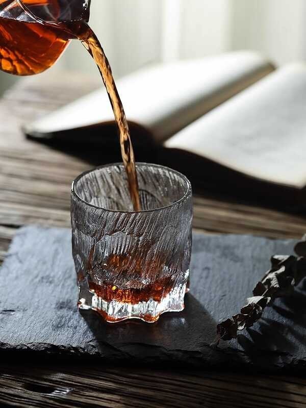 Japanese crystal niche heavy whisky glass, crystal wine glass, retro ...