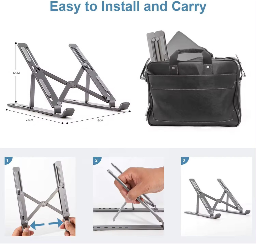 TDLV PVC Laptop Stand, Adjustable Portable Laptop Holder, Laptop Mount ...