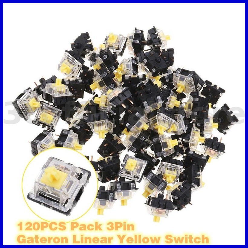 120PCS Pack 3Pin Gateron Linear Yellow Switch Keyboard Switch for ...