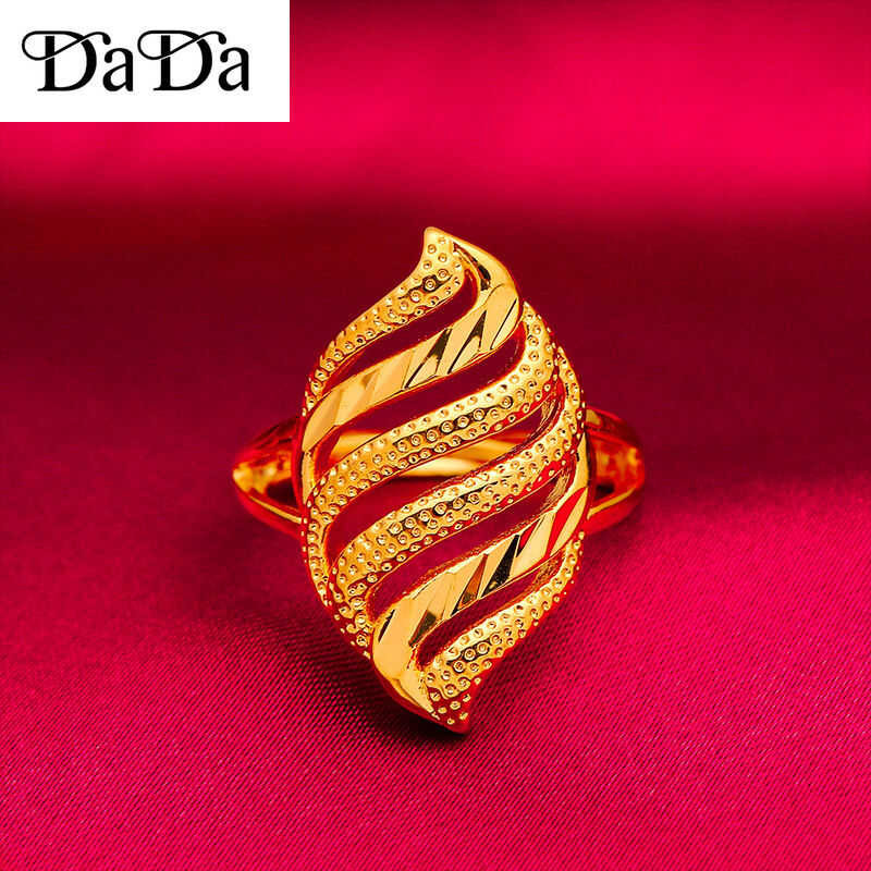 LY Pure Ang Saudi Gold Pawnable Ring Women's Big Wer Ring Open Wedding ...